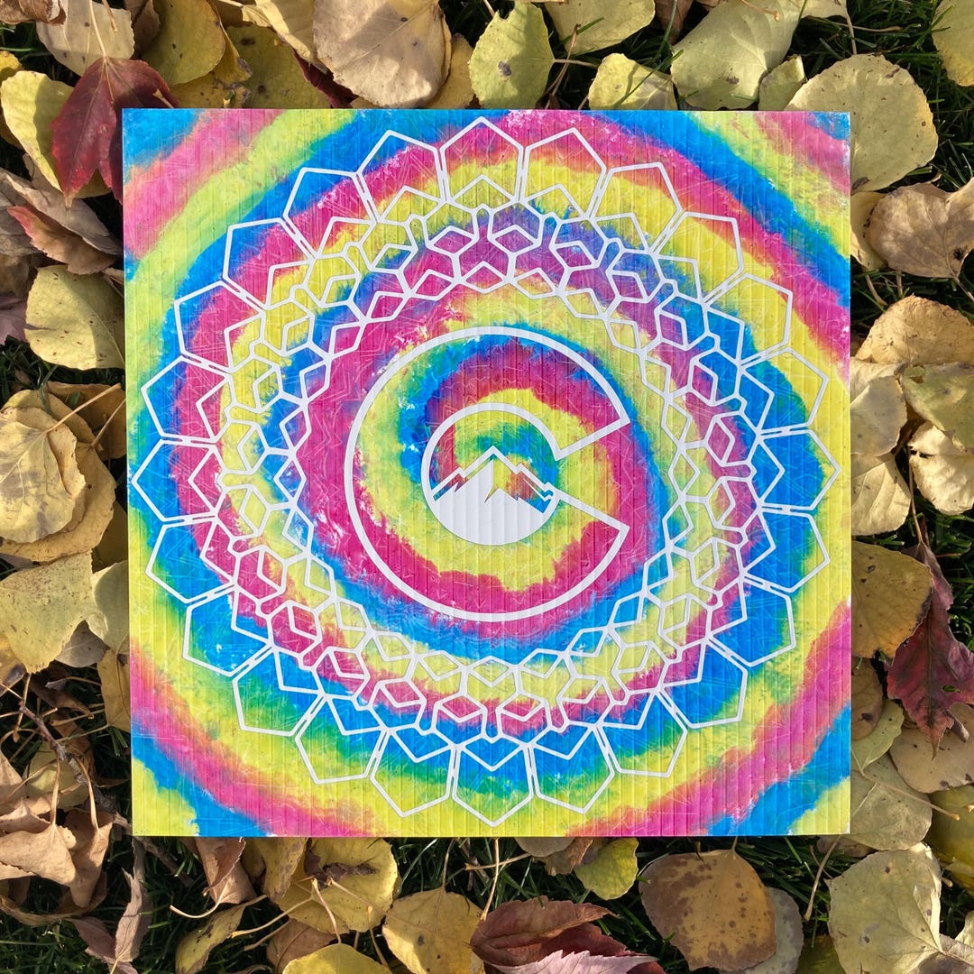 Rainbow “tie Dye” Colorado Mandala Wall Art - Etsy