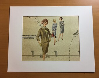 Sewing pattern art | Etsy