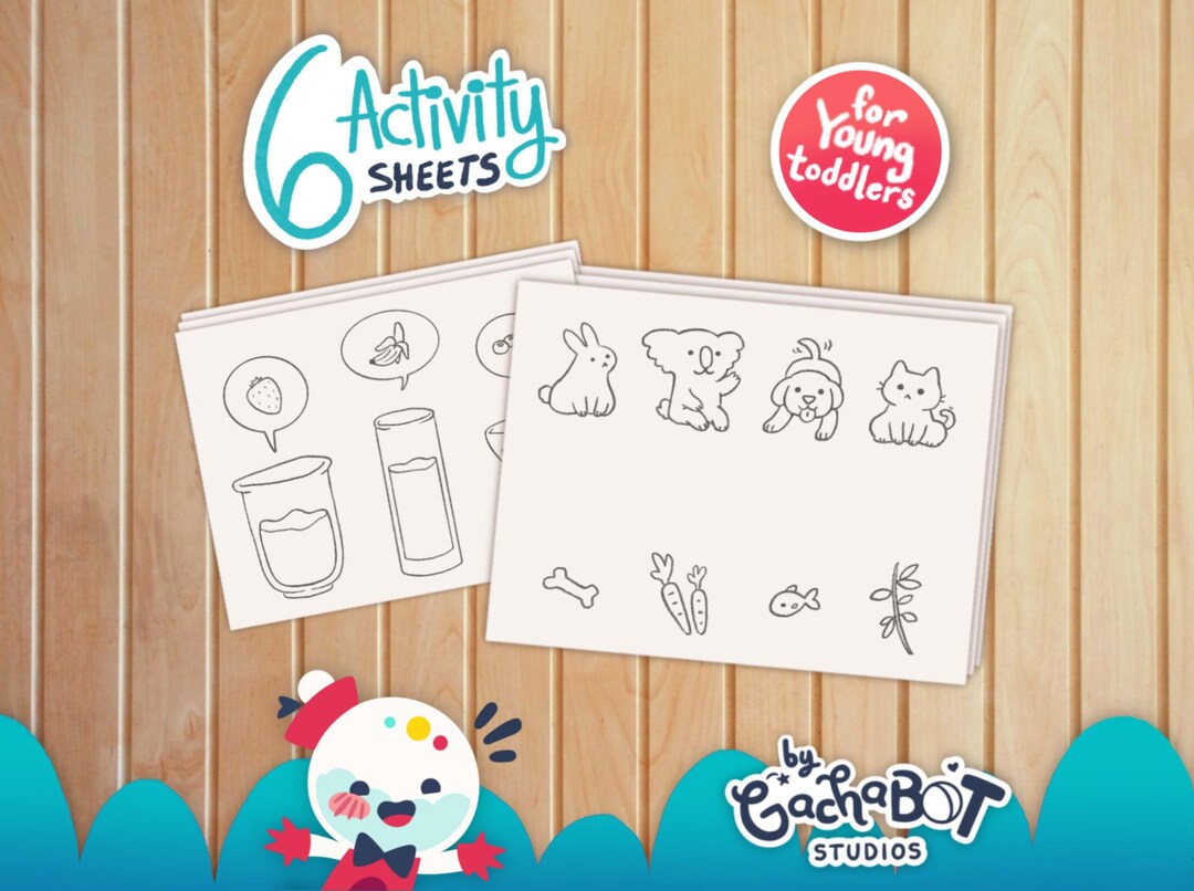 6 Busy Sheets Printable Toddlers / Activity Page Bundle by Gacha Bot ...
