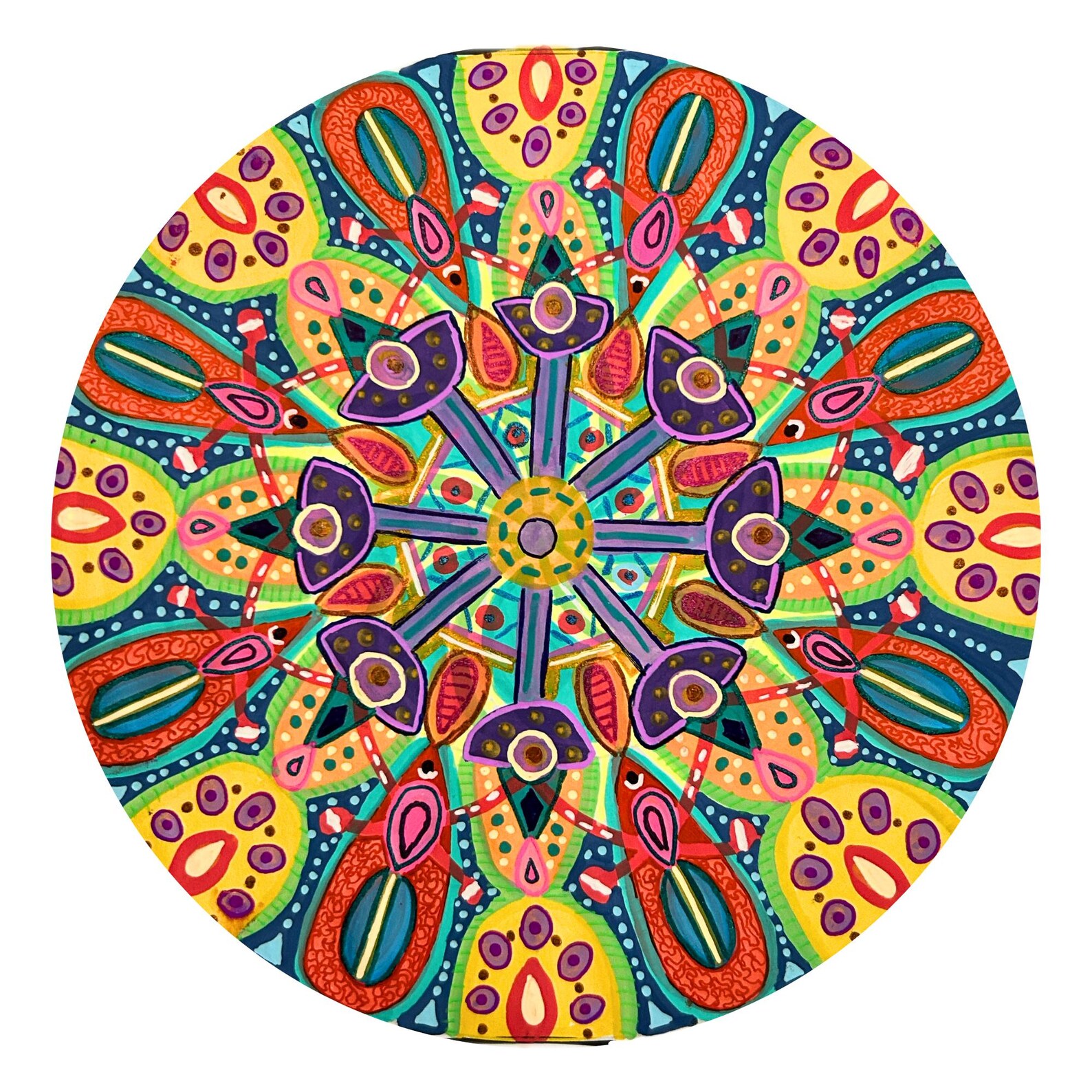 Fiesta - Mandala - Hand Drawn Art - Color Prints - (10"x10" Print) - Etsy