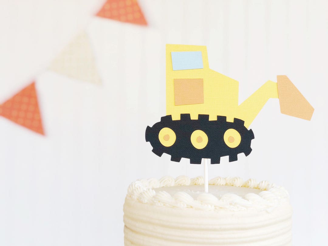 Bulldozer / Construction / Smash Cake / Cake Topper / First Birthday ...