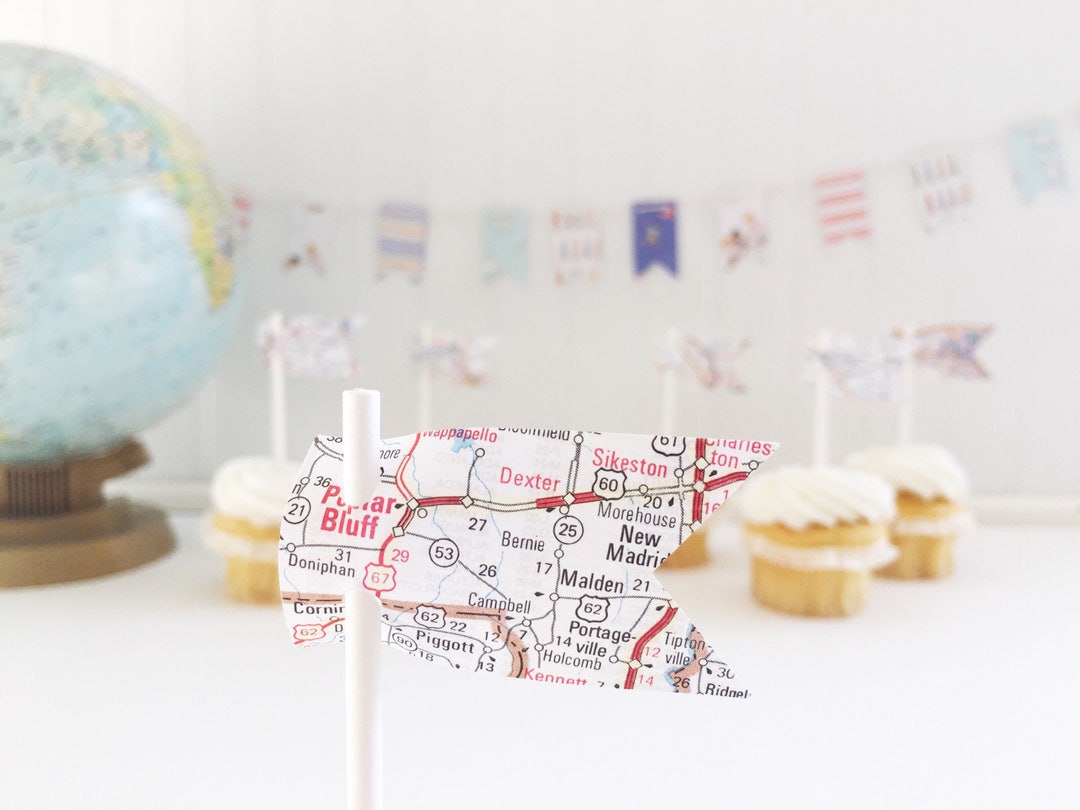 Cupcake / Map / Birthday Party / Baby Shower / Wedding Shower / Cupcake ...