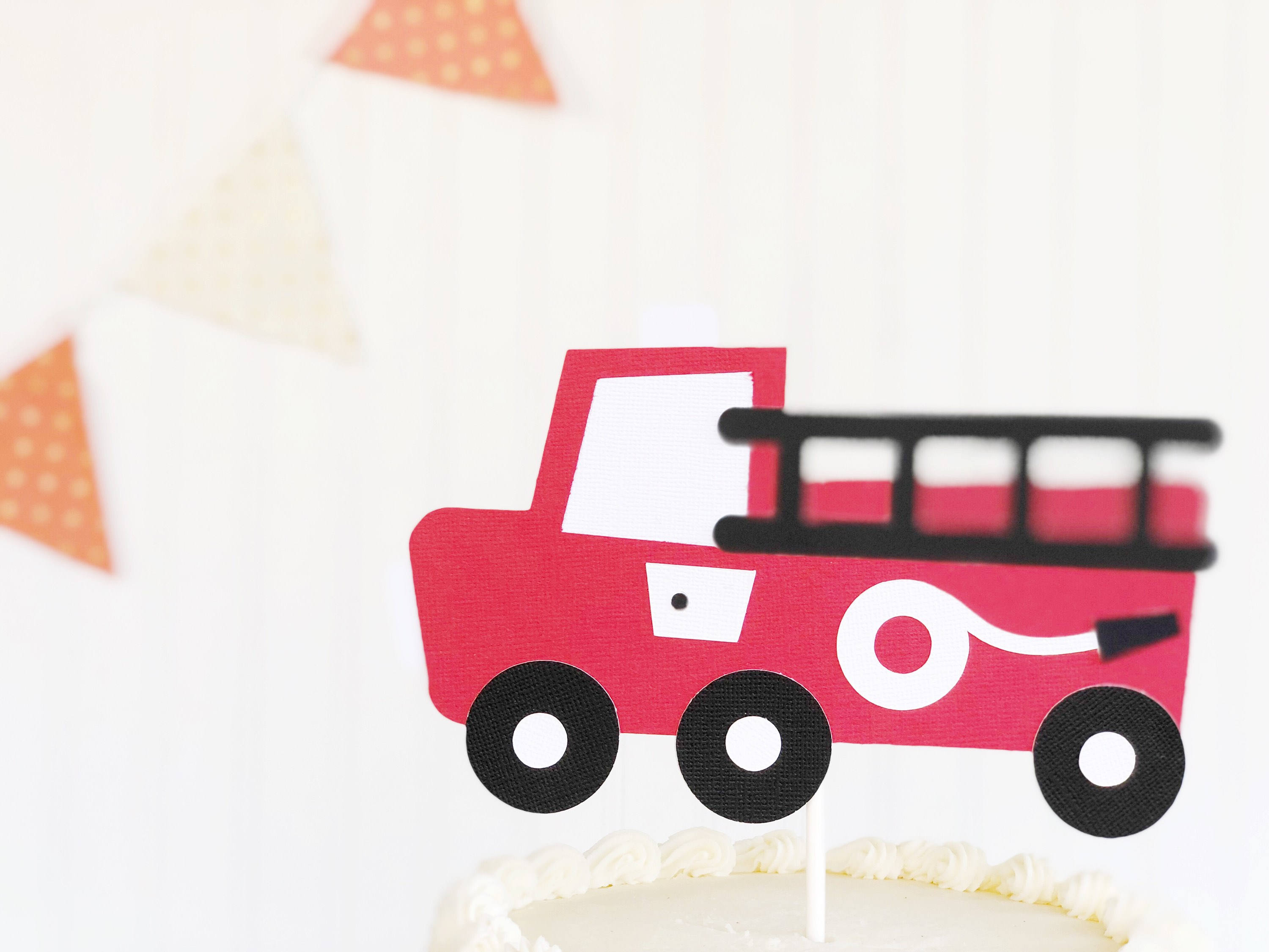Fire truck / fire engine / smash cake / cake topper / first | Etsy