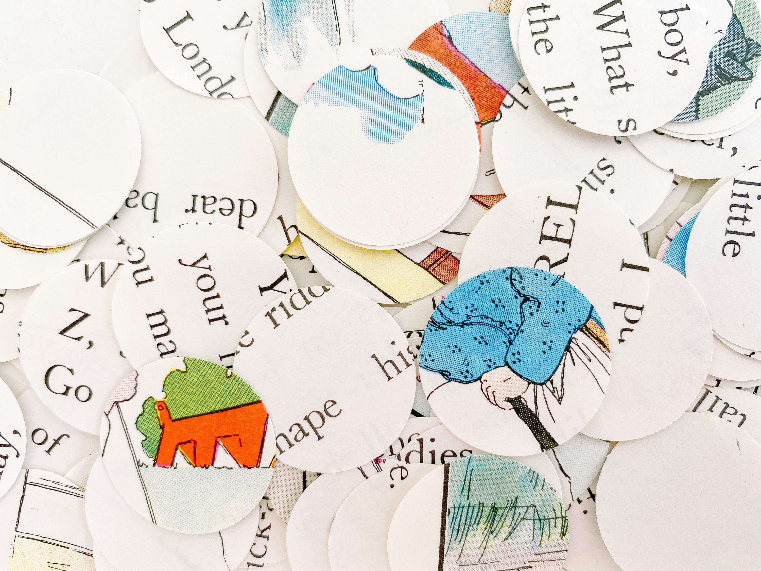 Book Confetti / Storybook Confetti / Vintage Book / Nursery / | Etsy