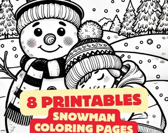 Blank Snowman Coloring Page - Etsy Canada