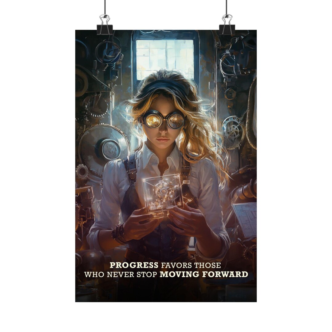 Steampunk Female Inventor Wall Art for Girl Friend Fantasy Sci-fi ...