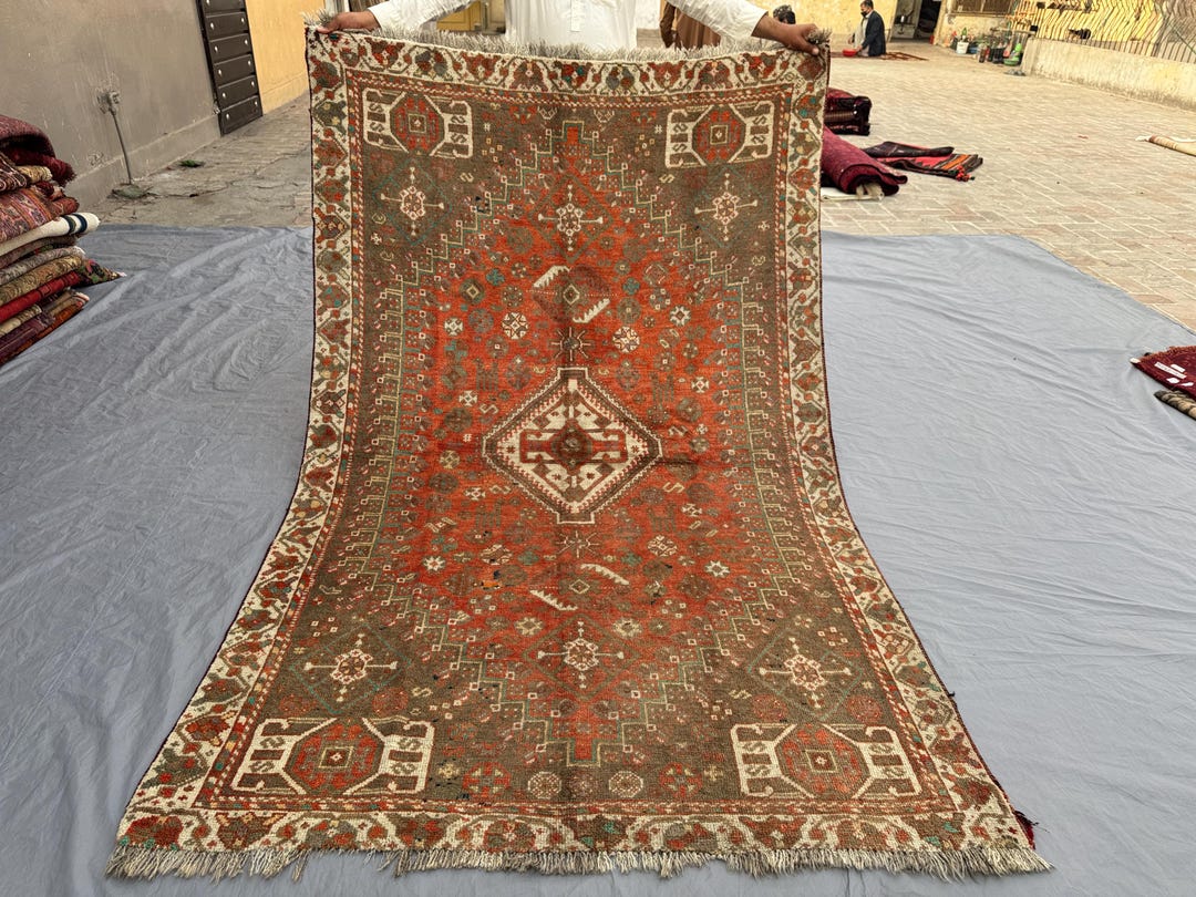 4'10" X 7'10" Vintage Turkish-inspired Turkmen Pattern Rug – Rare ...