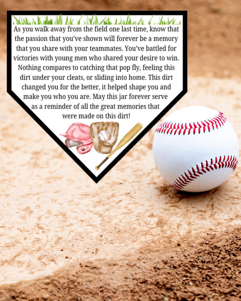 Field of Memories: Dirt From the Diamond Tag for Jar for Baseball - Etsy