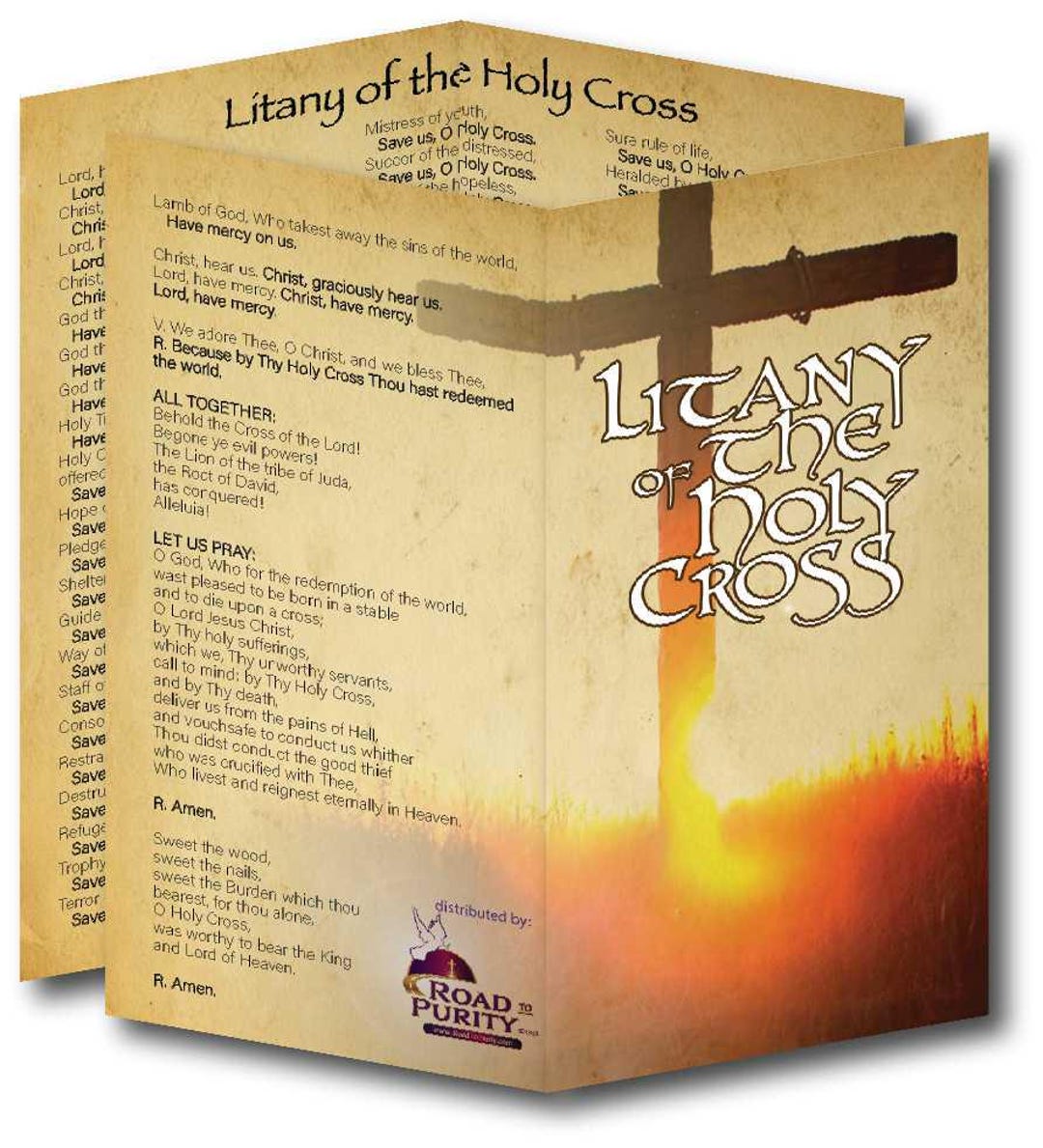 NEW Litany of the Holy Cross Prayer Card / 3 X 6 Folded c - Etsy