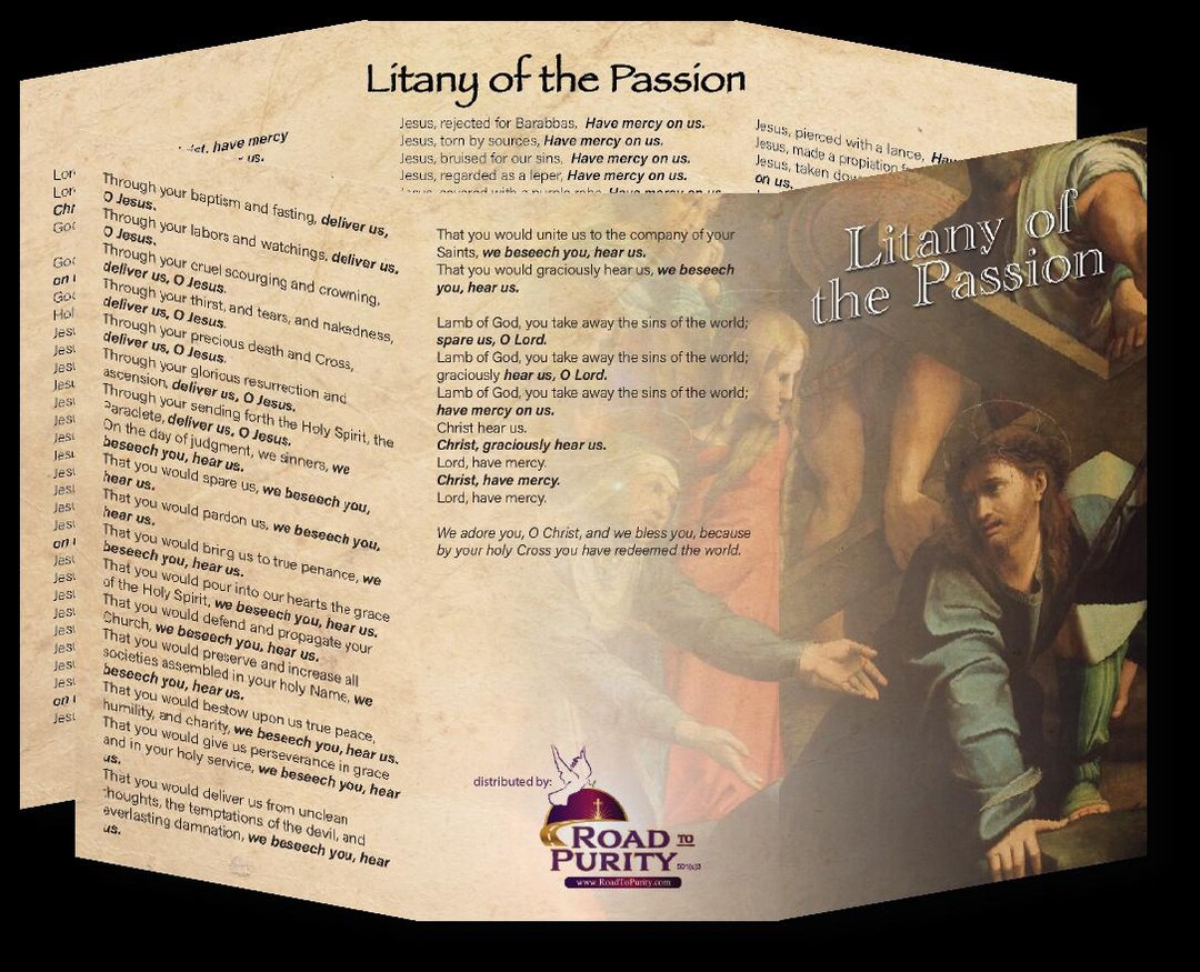 Litany of the Passion - Prayer Card / 3" X 6" Folded (c) - Etsy