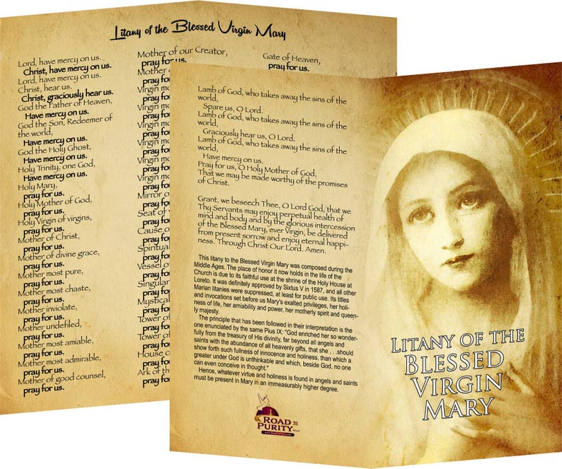 Litany of the Blessed Virgin Mary - Prayer Card / 3" X 6" Folded (c) - Etsy