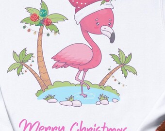 Cute Christmas PNG, Flamingo Christmas PNG, Merry Christmas Flamingo ...