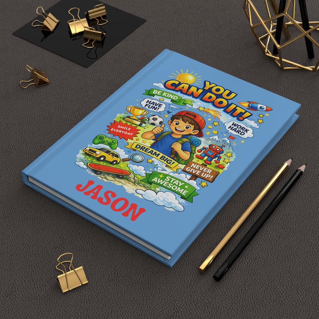 Personalized Boys Motivational Journal, Kids Motivational Journal ...