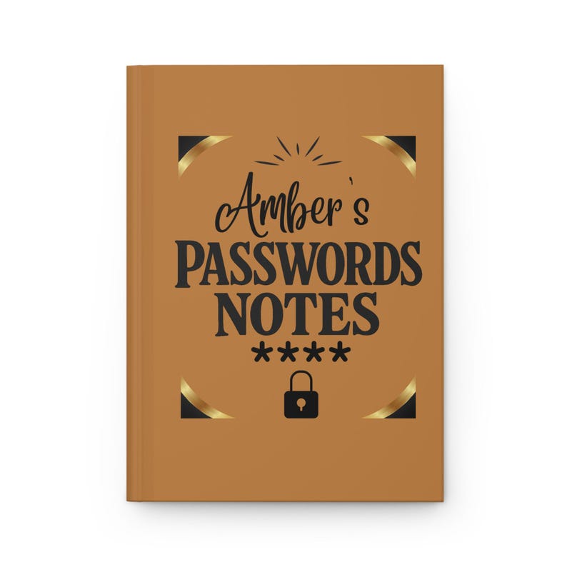 Personalized Passwords Notes Hardcover Journal, Password Logbook ...