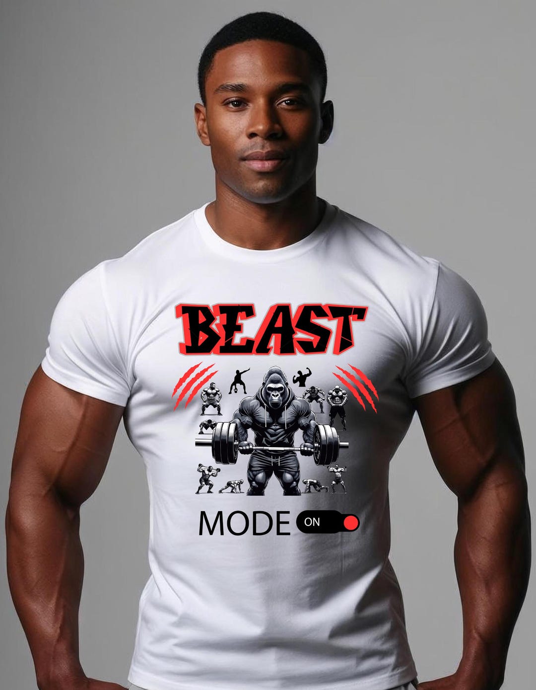 Weight Lifting T-shirt, Beast Mode on Unisex Heavy Cotton Tee, Gym ...