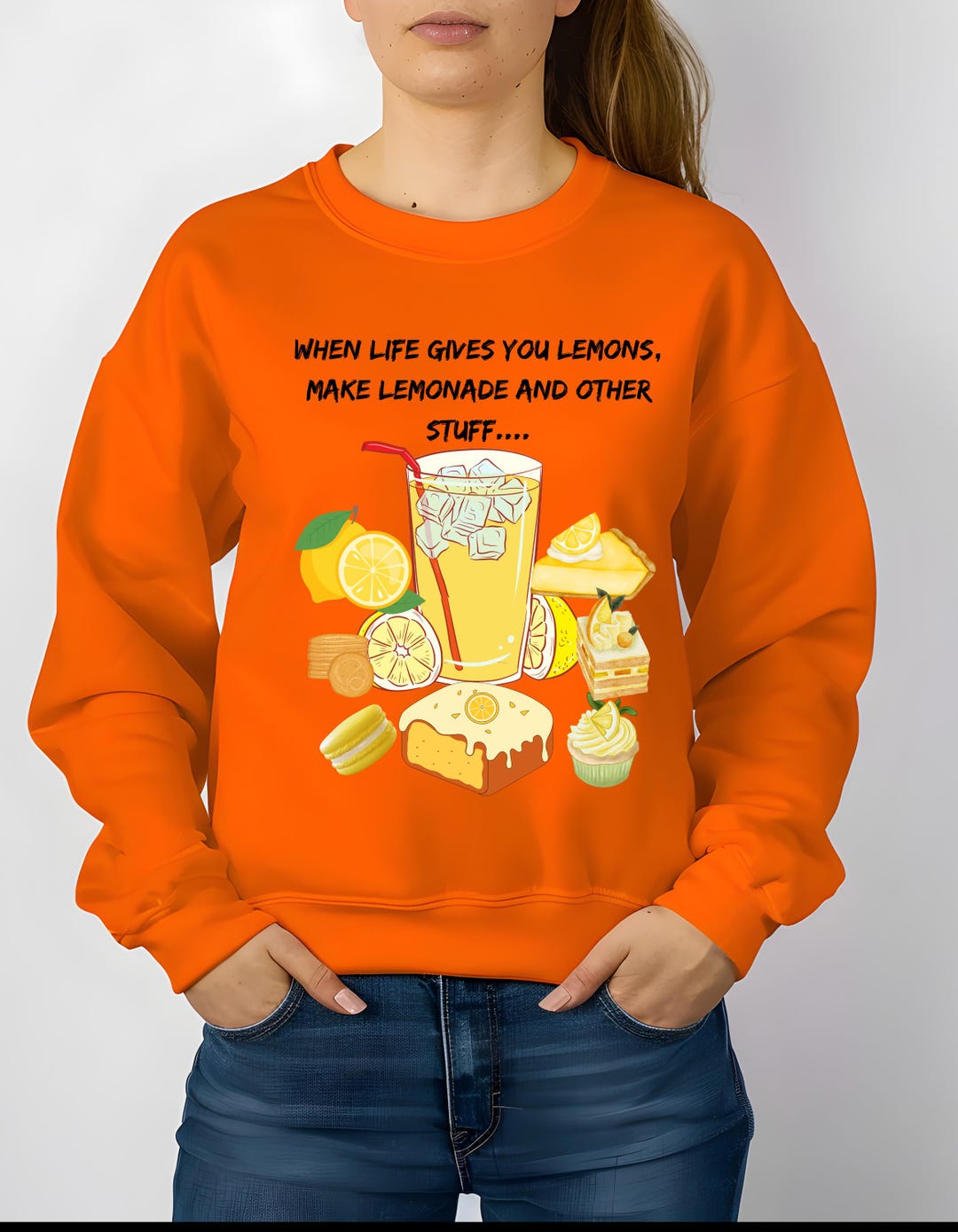 When Life Gives You Lemons Unisex Crewneck Sweatshirt, Gifts for Her, Sense of Humor, Lemonade ...