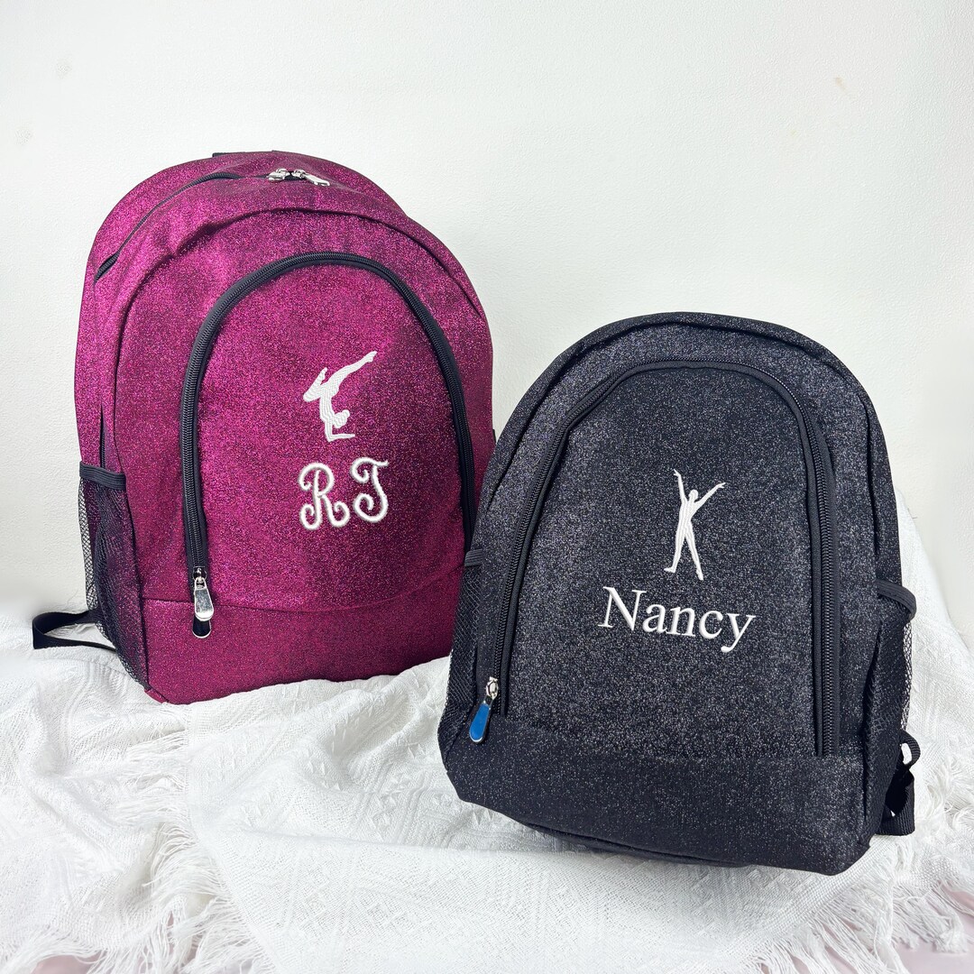 Custom Glitter Sports Backpack With Name, Personalized Gymnastics ...