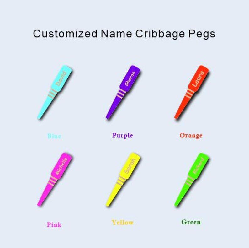 Customized Name Cribbage Pegs, Set of 3 Personalized Acrylic Cribbage ...