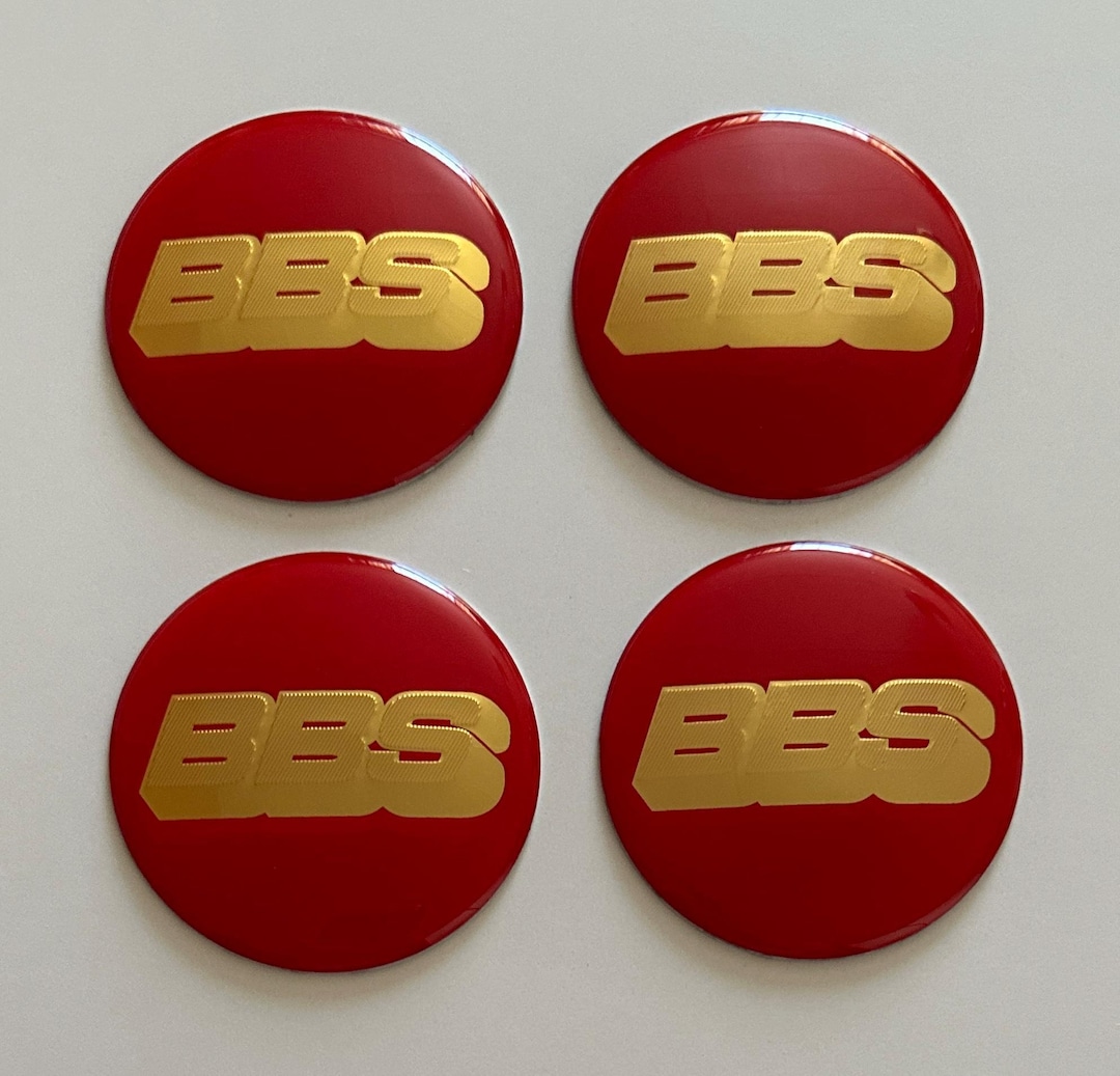 Set of 4 Red & Gold BBS 70mm (2.75 Inch) Wheel Hub Center Stickers ...