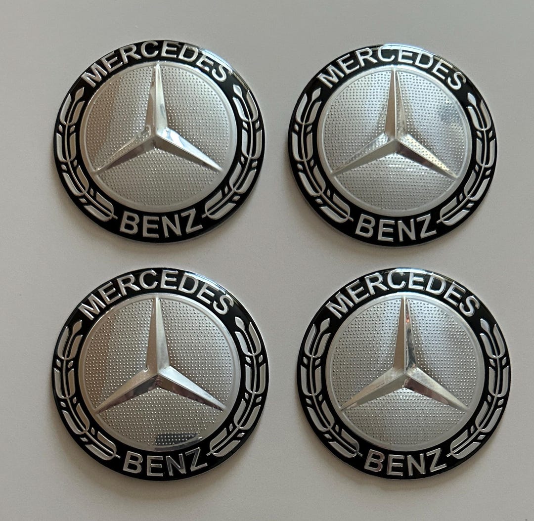Lot de 4 autocollants Mercedes-Benz pour centre de roue 65 mm (2,56 ...