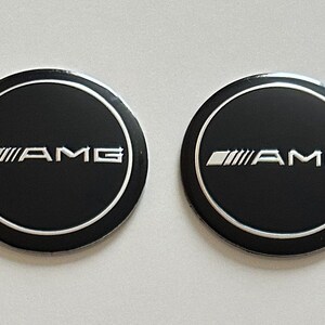 Set of 4 AMG Wheel Center Stickers – 56mm (2.2") Gloss Black – for ...