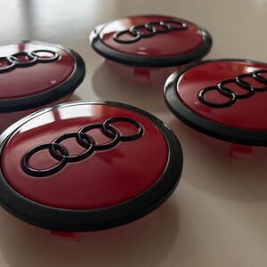 Set of 4 Red & Black Audi 69mm (2.72 Inch) Wheel Hub Center Caps - Etsy
