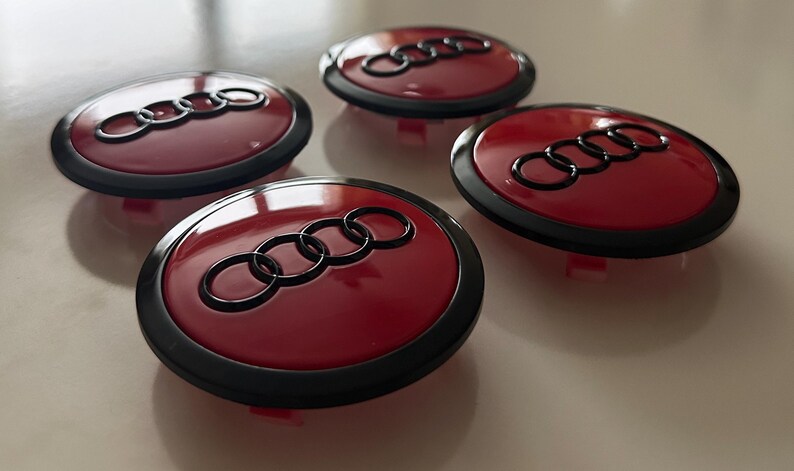 Set of 4 Red & Black Audi 69mm (2.72 Inch) Wheel Hub Center Caps - Etsy