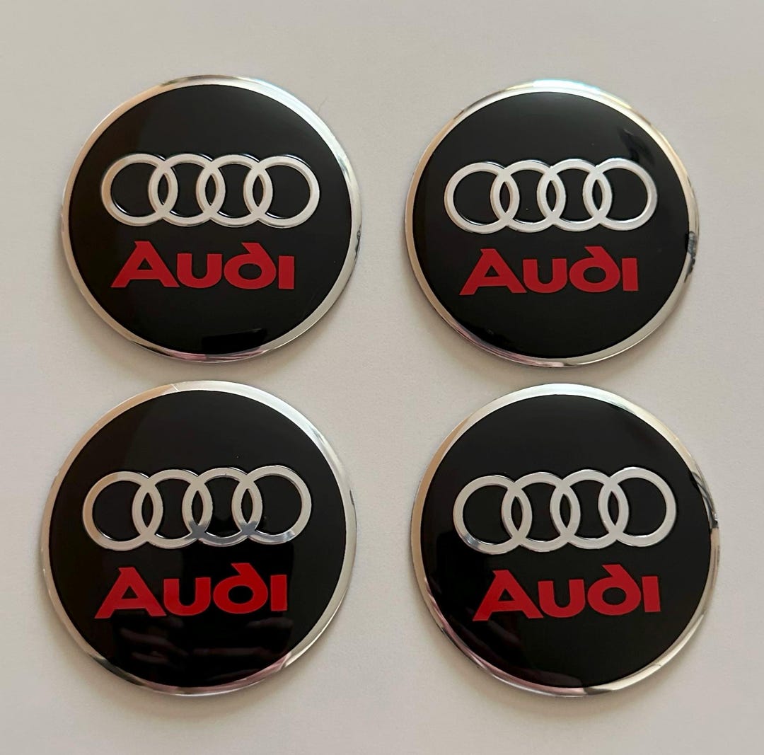 Set of 4 Black & Red Audi 56mm (2.20 Inch) Wheel Hub Center Stickers - Etsy