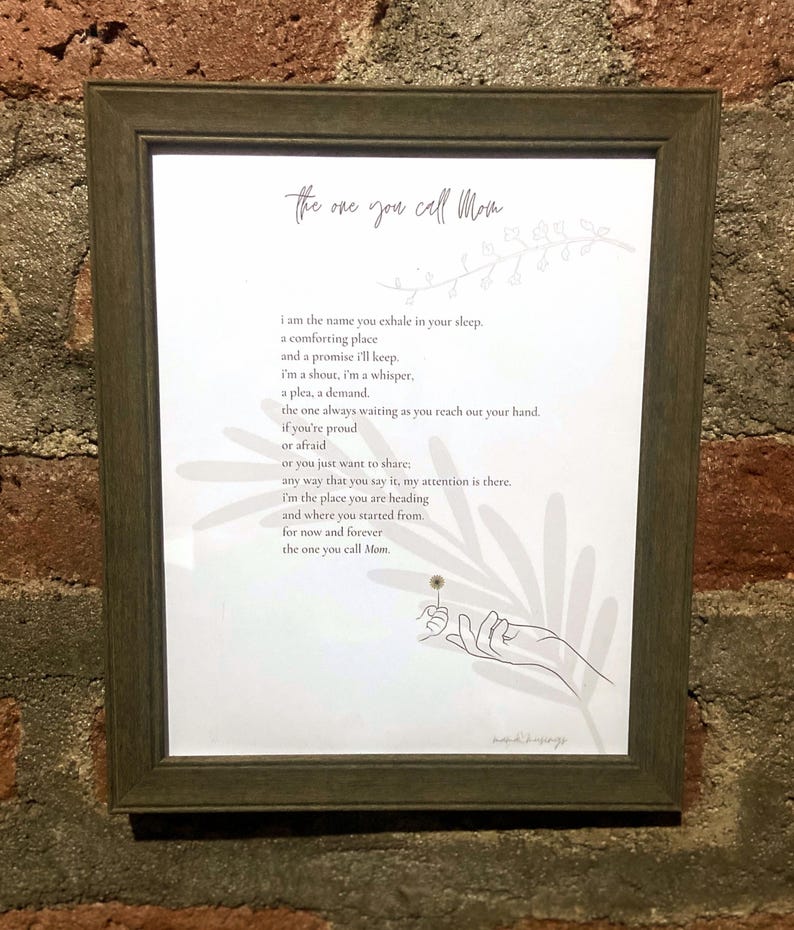 Printable Poem the One You Call Mom Original Poem (digital Download ...