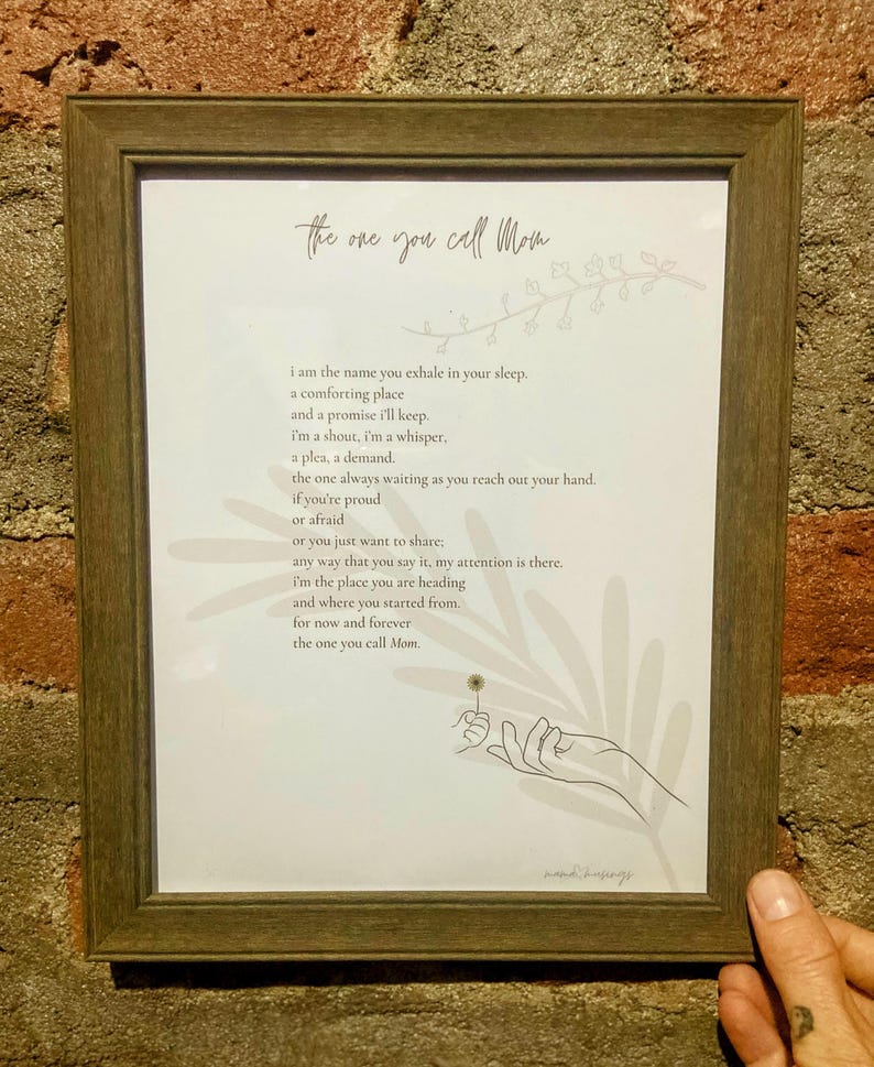 Printable Poem the One You Call Mom Original Poem (digital Download ...