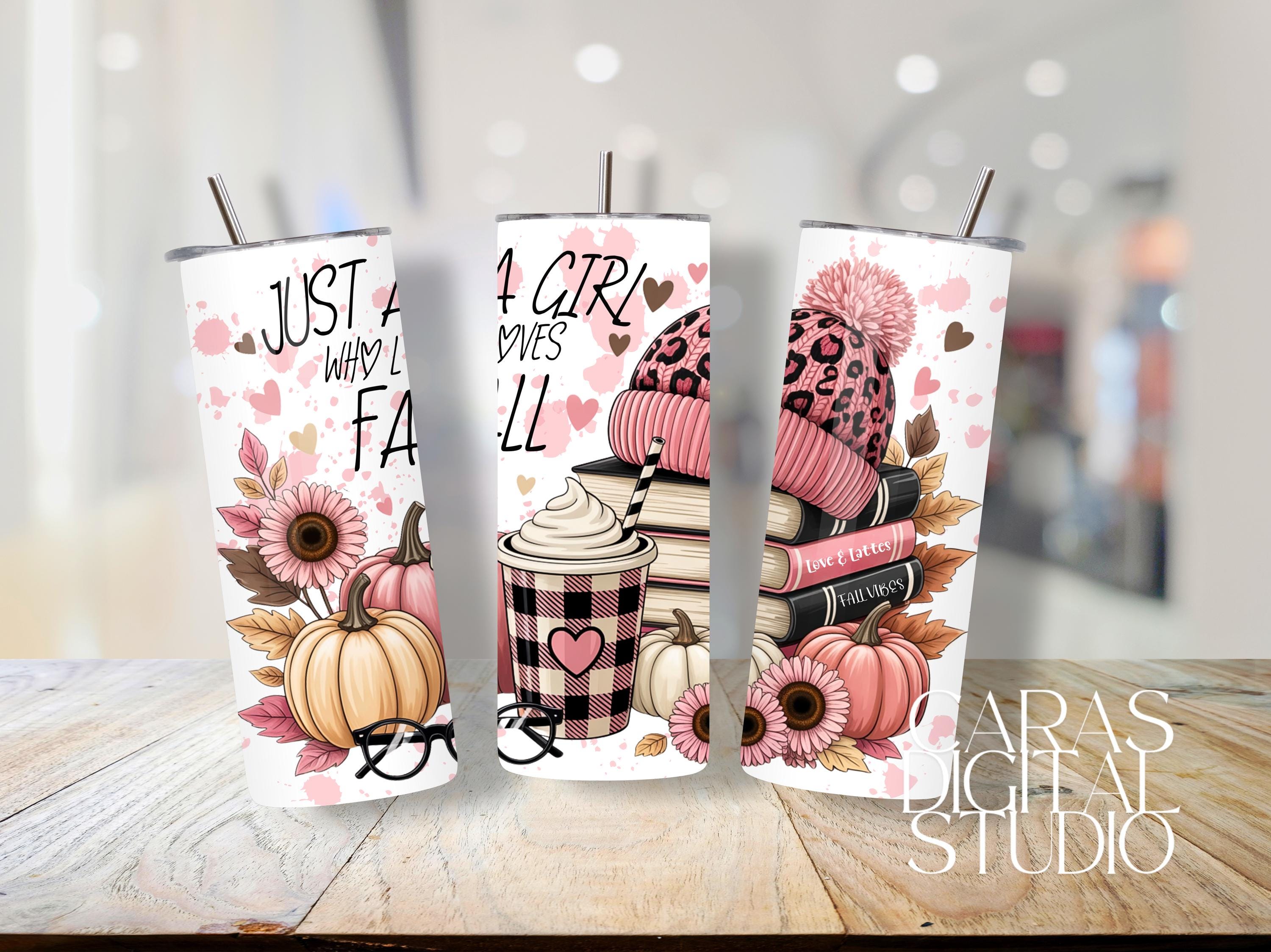 Fall Tumbler Wrap: Pumpkin Season Vibes, Seamless 20oz Skinny Tumbler ...
