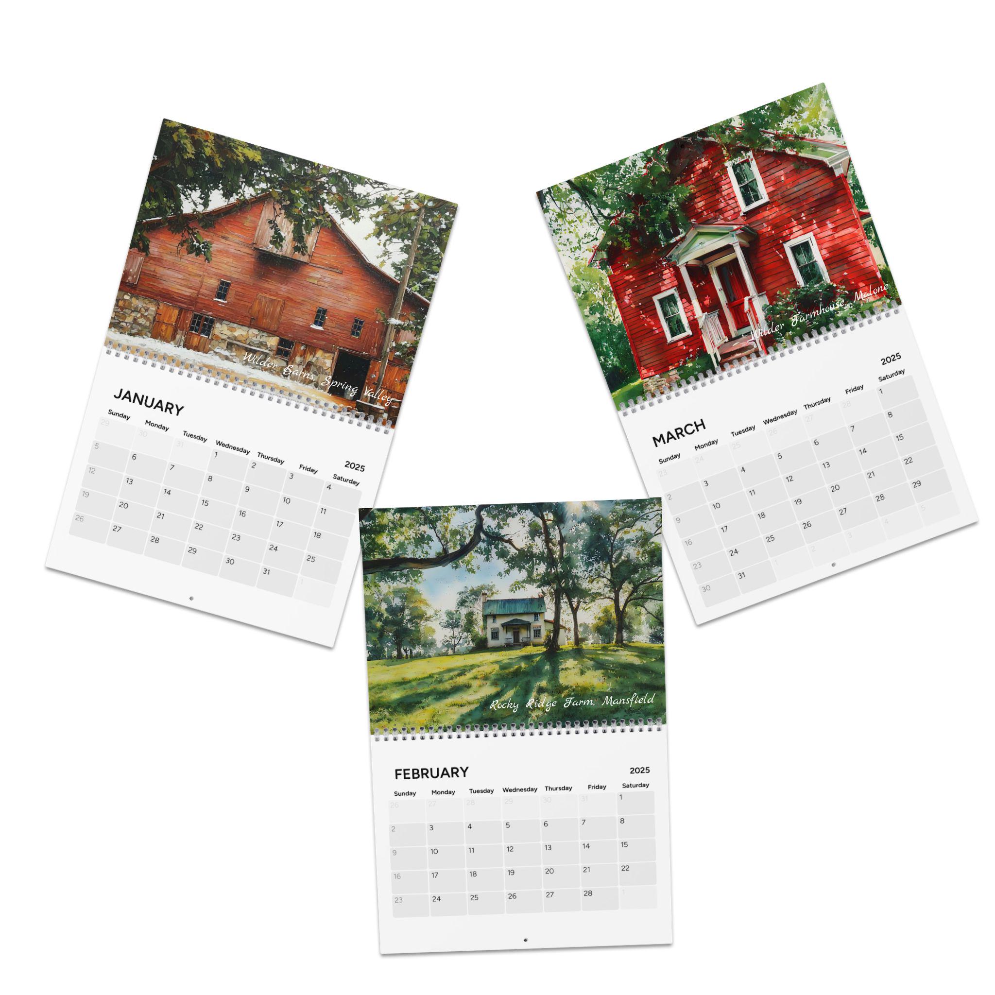 Little House Scenes Wall Calendar (2025 Grid) Gift for Little House on ...