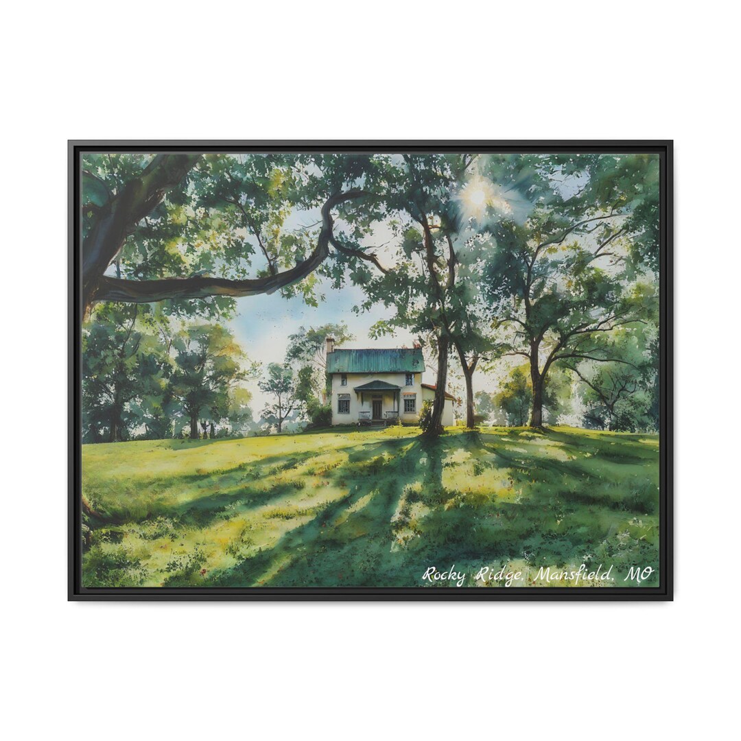 Rocky Ridge Farmhouse Mansfield Framed Digital Watercolor Canvas for ...