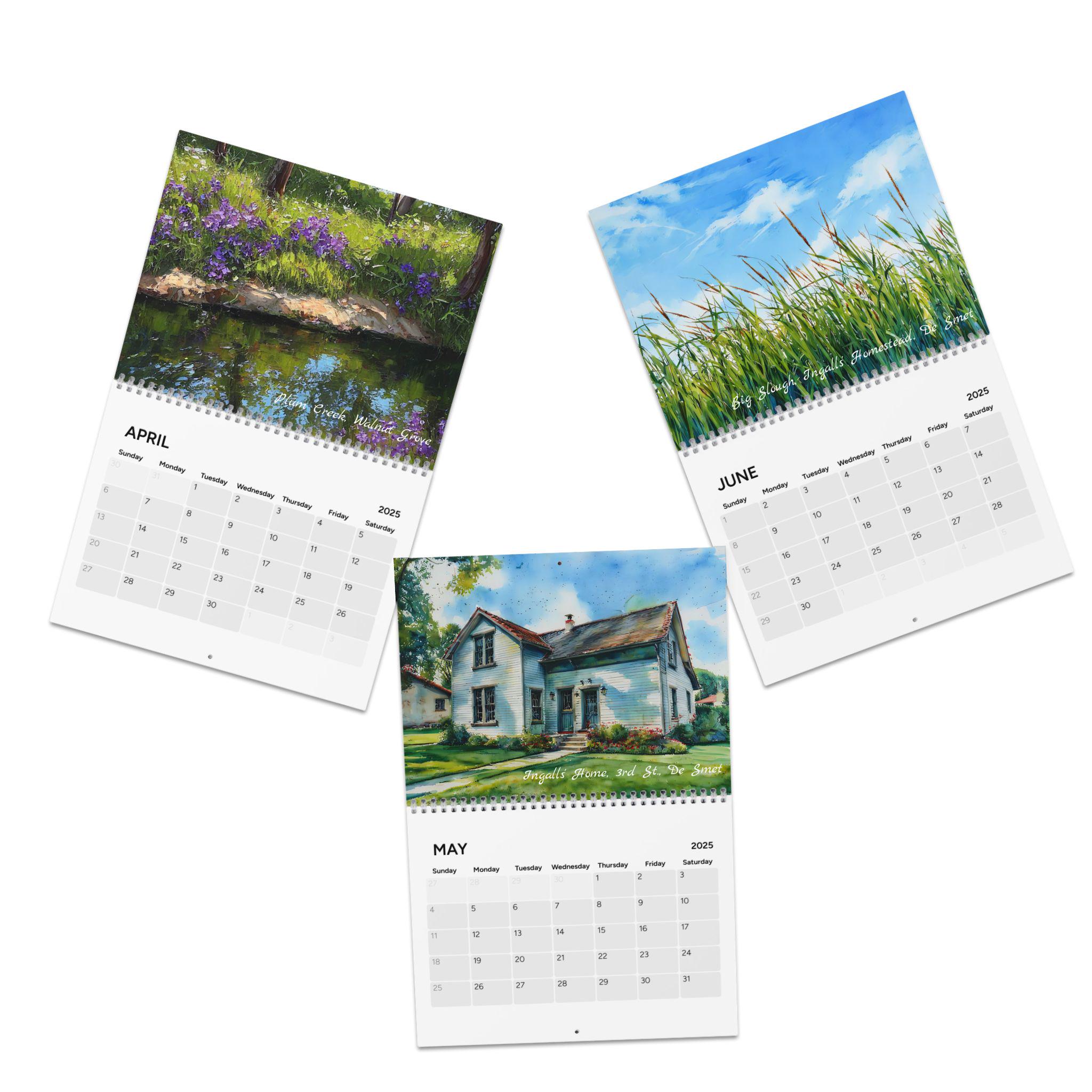 Little House Scenes Wall Calendar (2025 Grid) Gift for Little House on ...