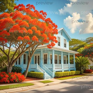 Retro Florida Summer Digital Prints Vintage Tropical Wall Art With ...