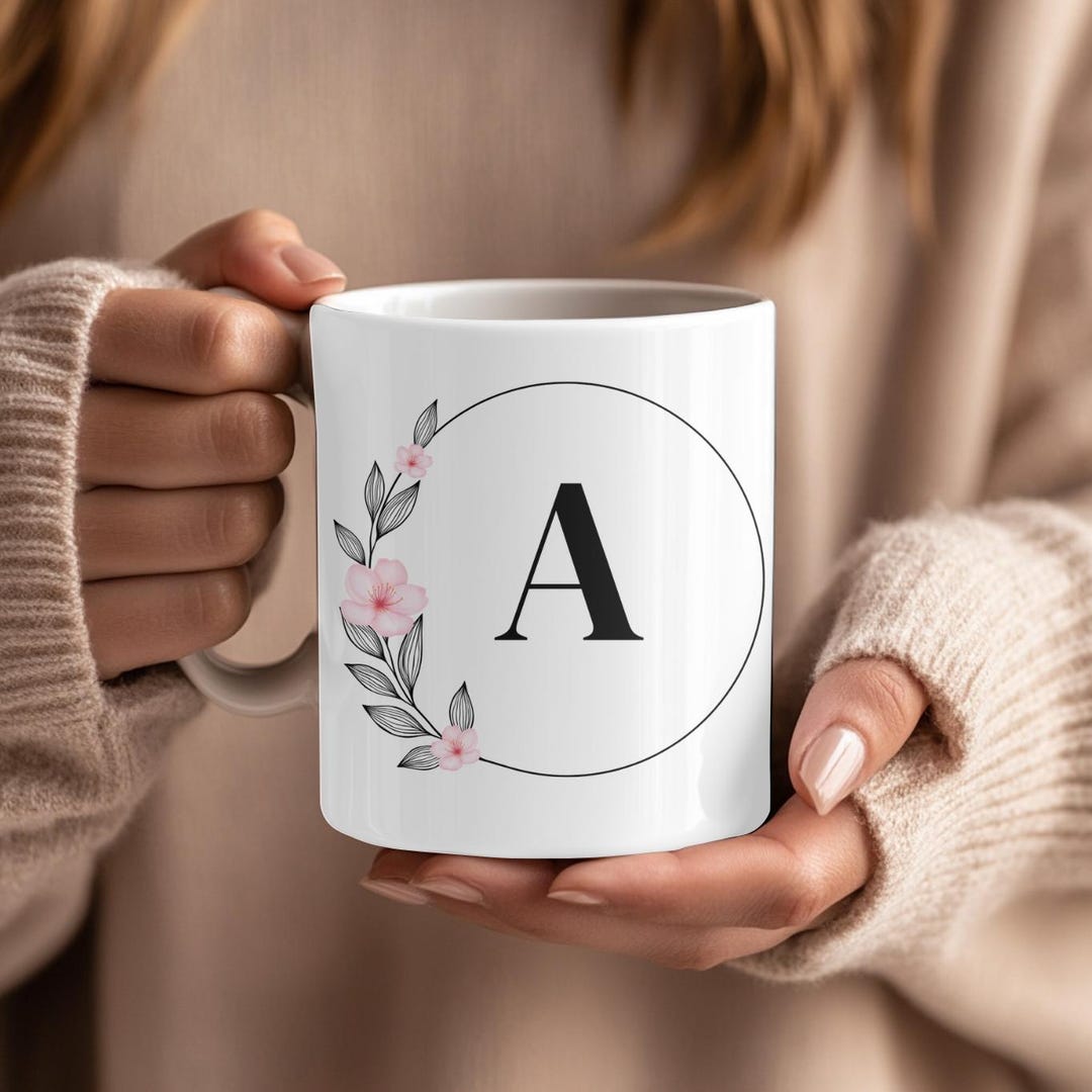 Monogram Initial Name Mug, Customized Name Mug, Coffee Mug ...