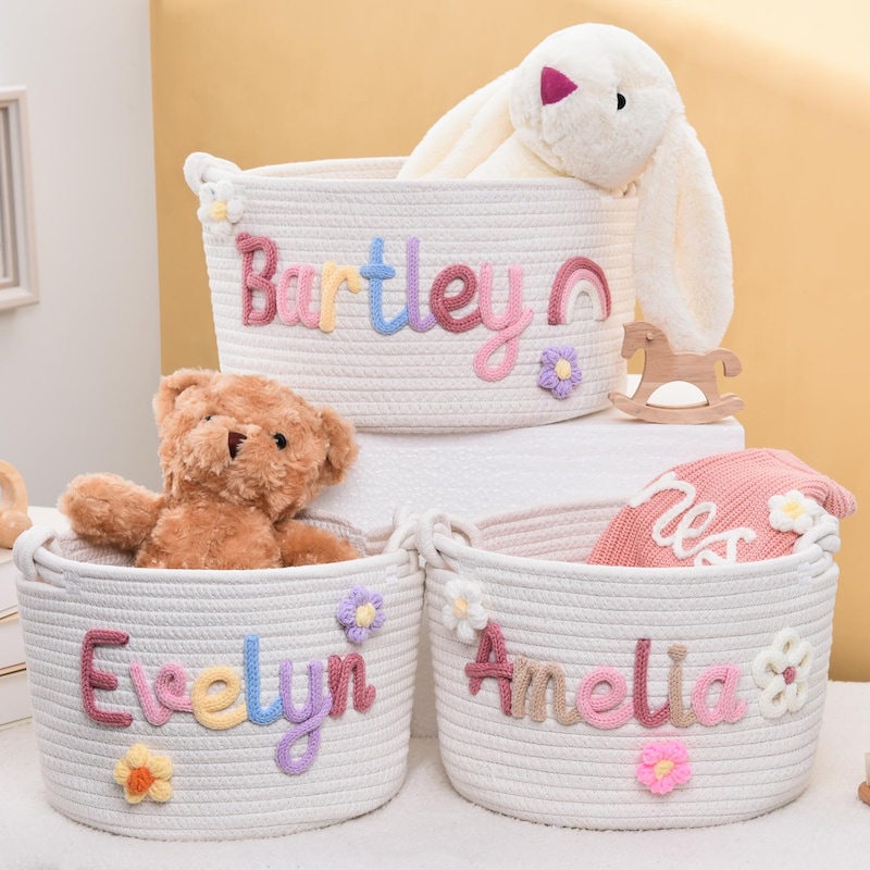 Baby Knits Baskets Personalized - Etsy