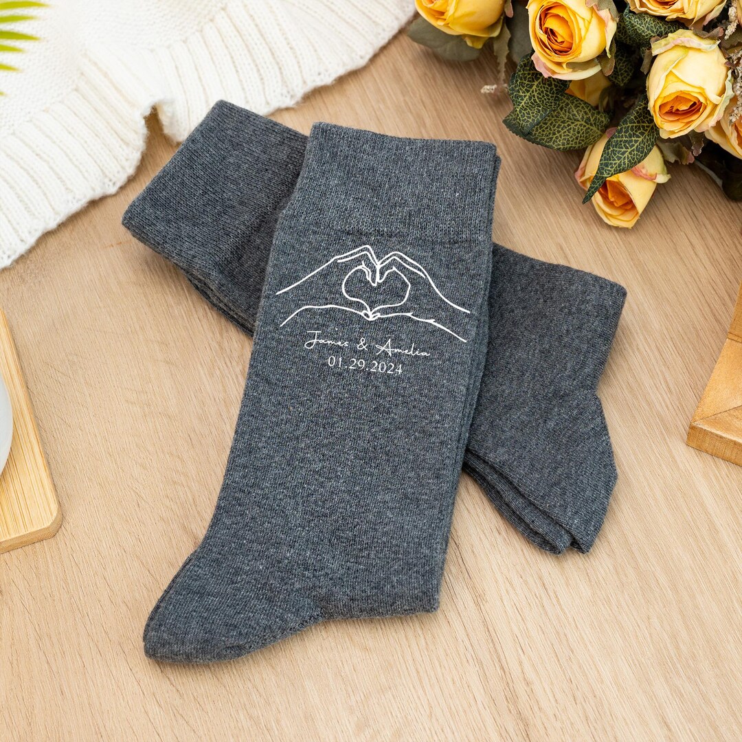 Custom Couple Socks for Him, Personalized Hand in Hand Socks for ...