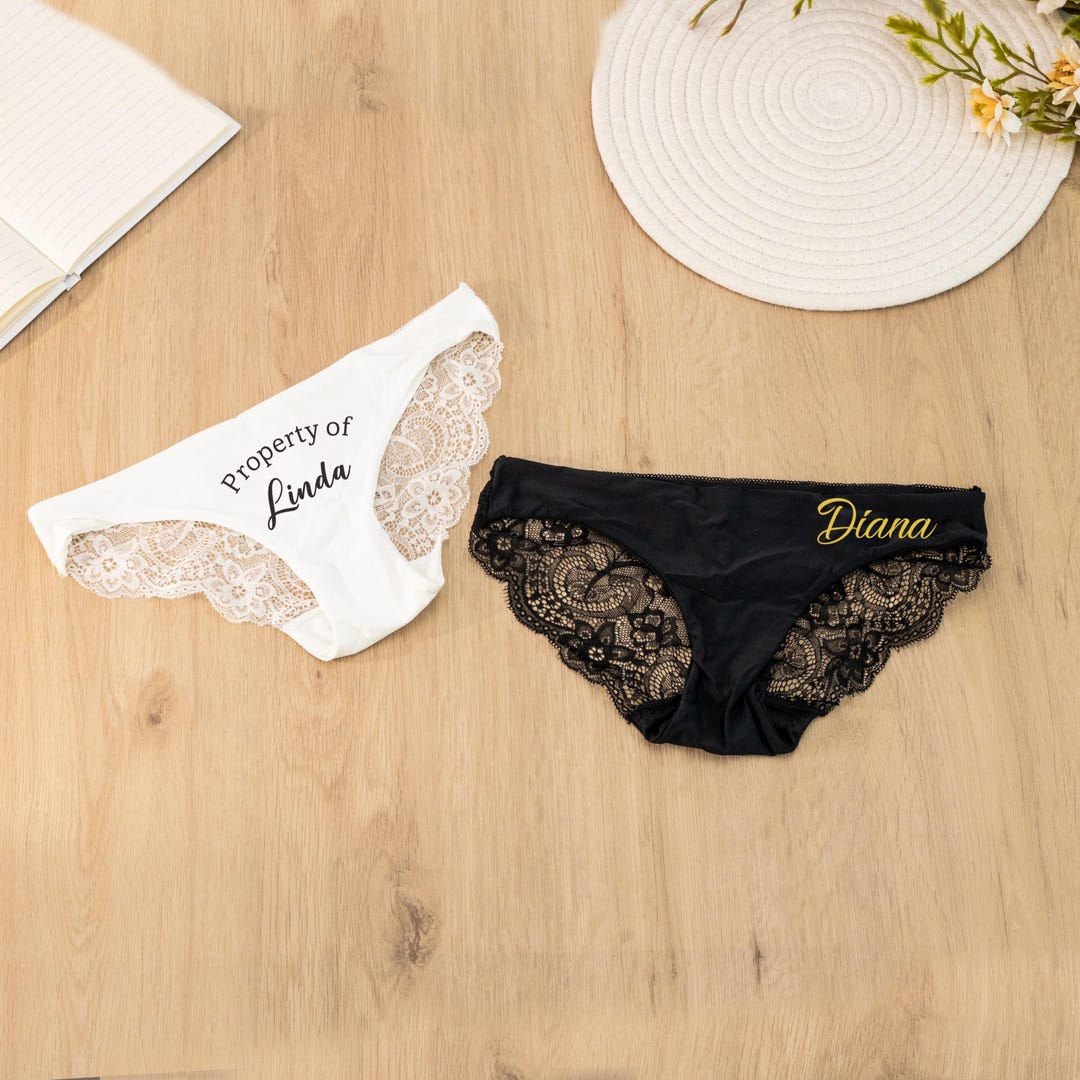 Personalized Panties, Custom Lace Panties, Honeymoon Gift, Valentine's ...