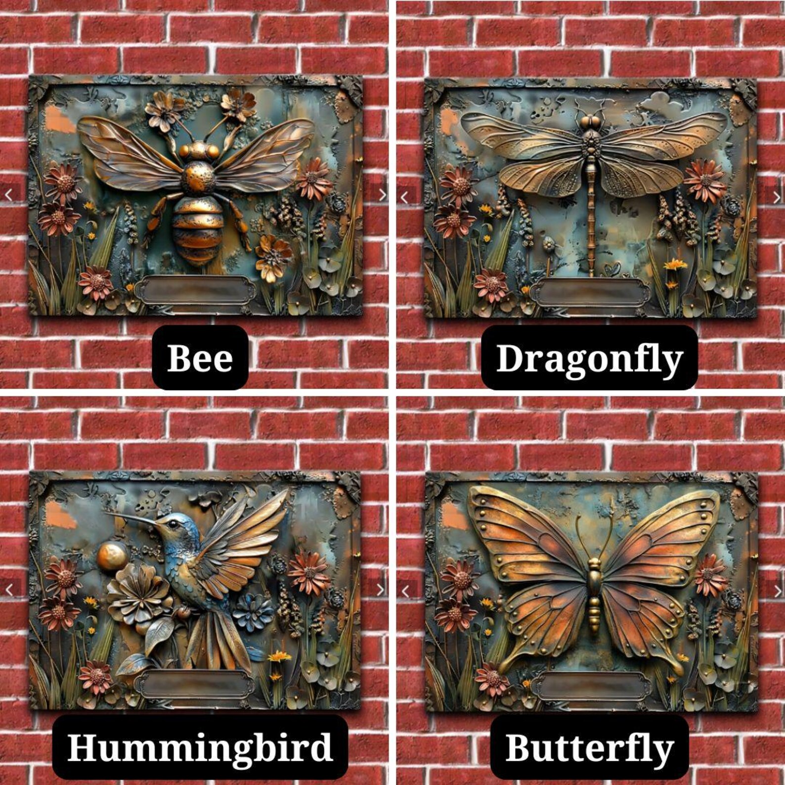 My Little Garden Personalized Gardening Rectangle Metal Sign, Bee ...
