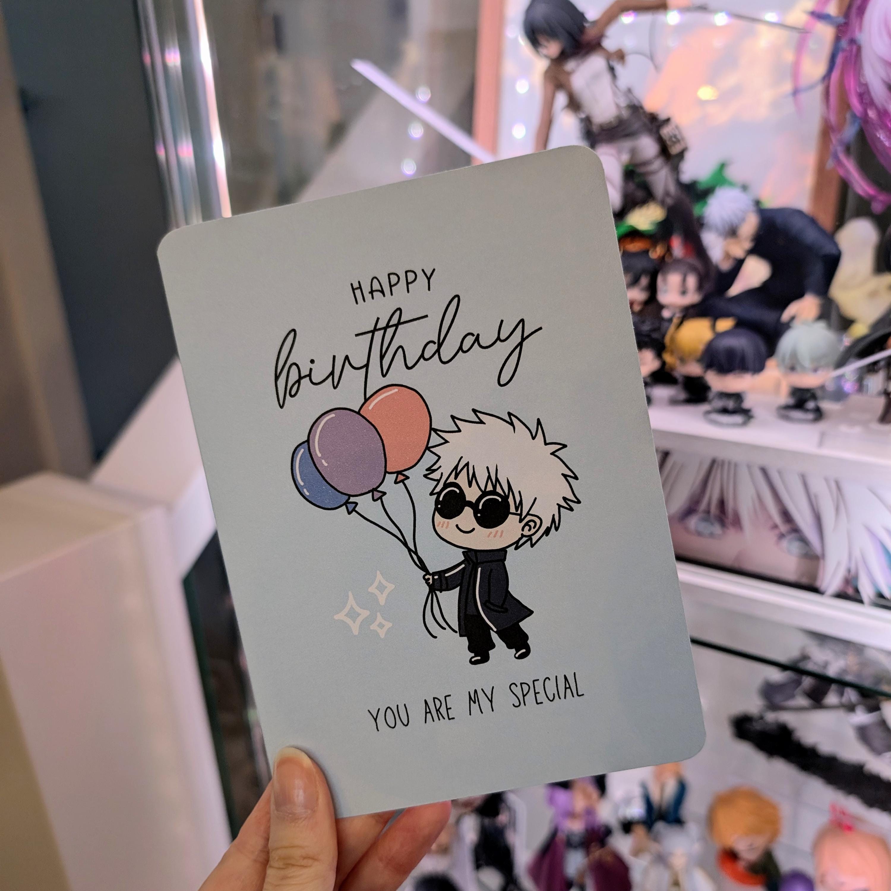 JJK Goj0 Birthday Card | Chibi Anime Birthday Greeting Card, Anime ...