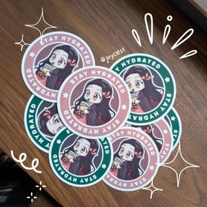 Nezuko Stay Hydrated Anime Manga Vinyl Sticker | Waterproof Matte or ...