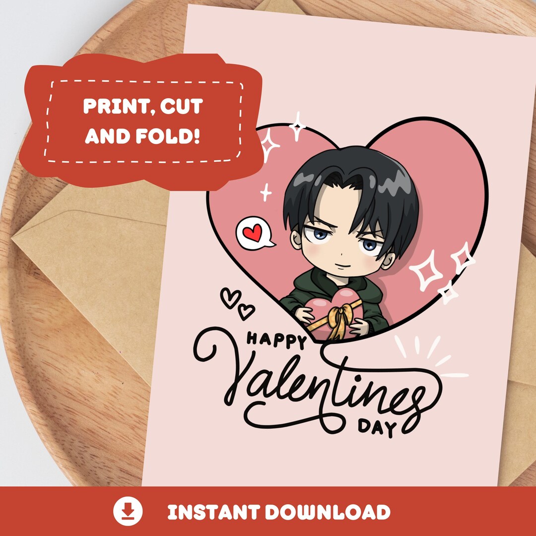 Printable Levi Aot Valentine's Day Instant Download, for Him Her Anime ...