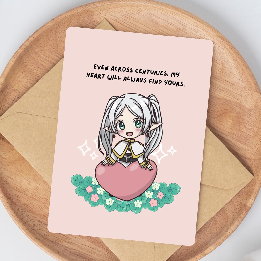 Frieren Love, Birthday, Anniversary, Personalized Card | Chibi Anime ...