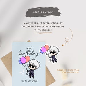 JJK Goj0 Birthday Card | Chibi Anime Birthday Greeting Card, Anime ...