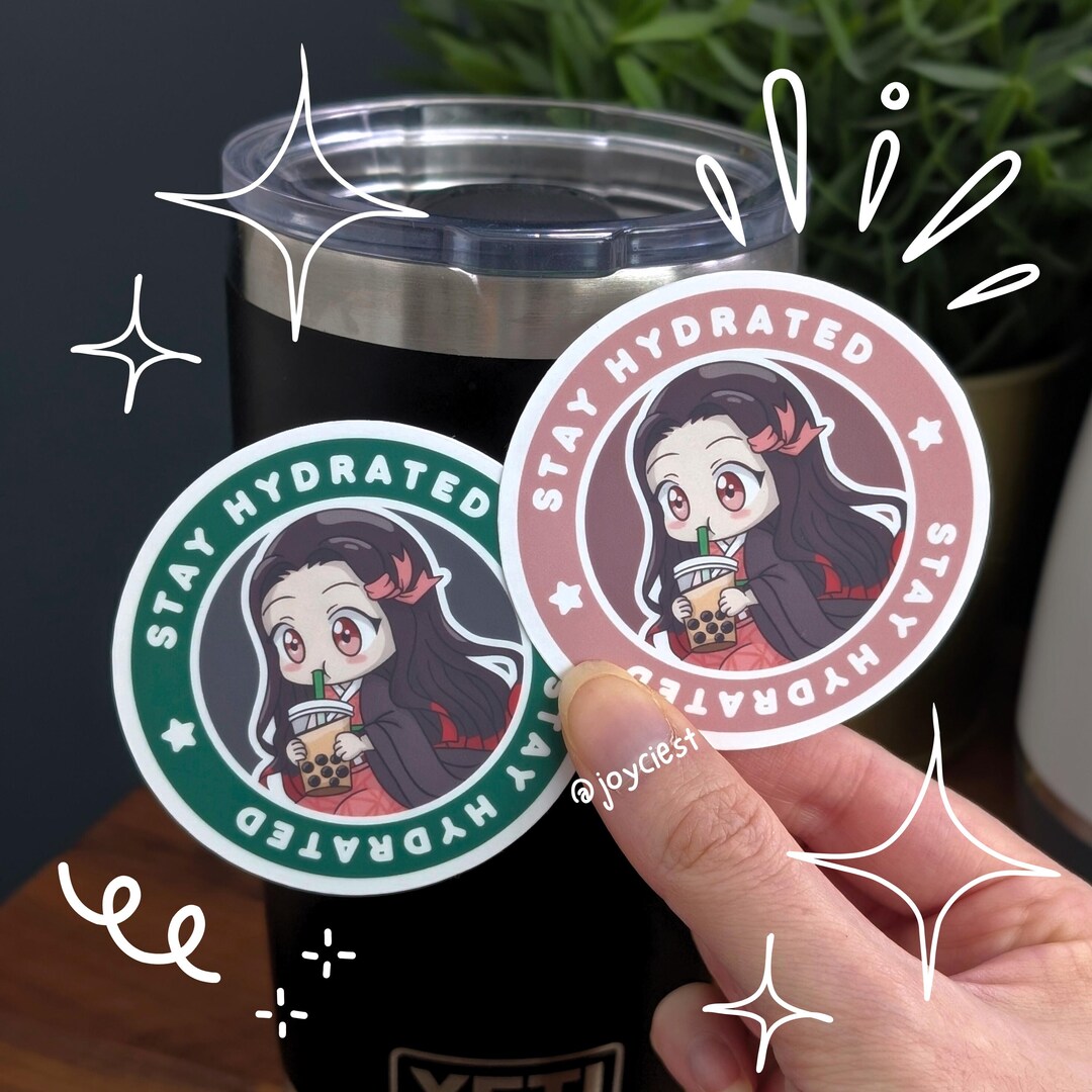 Nezuko Stay Hydrated Anime Manga Vinyl Sticker | Waterproof Matte or ...