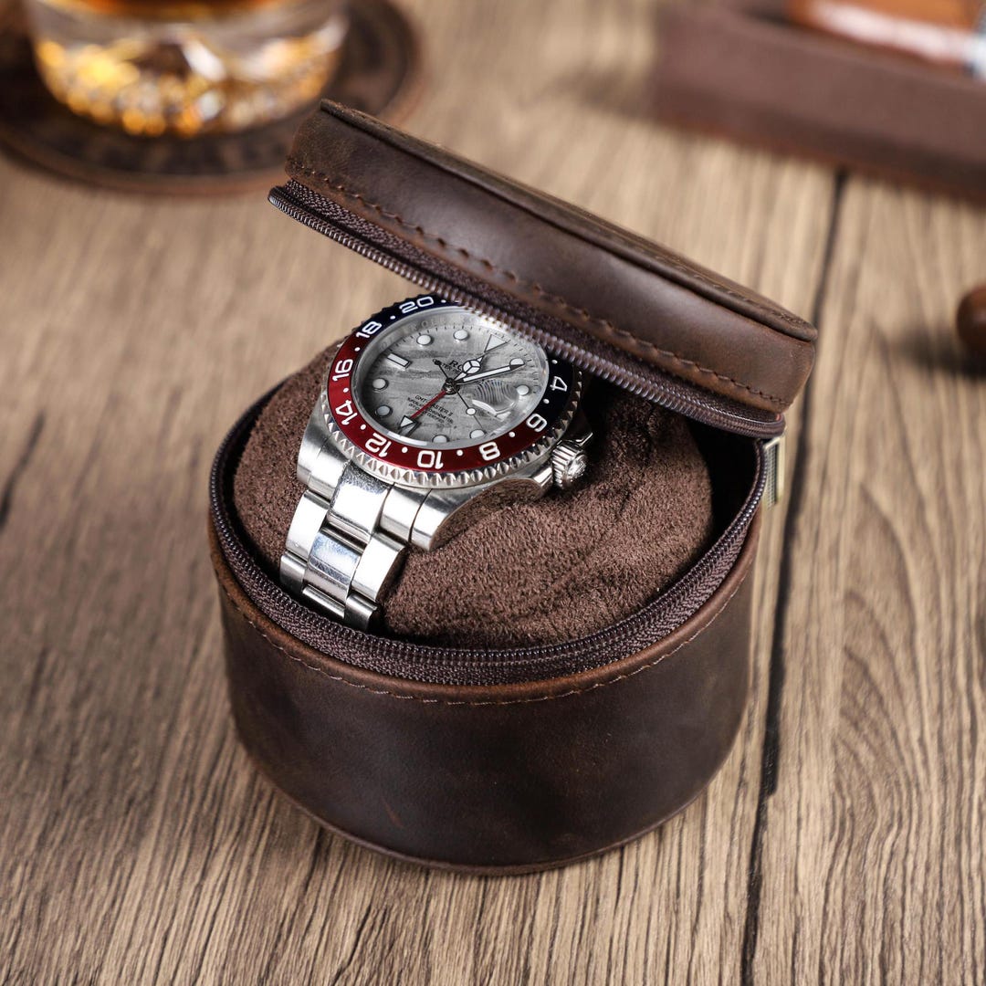 Custom Leather Travel Watch Case, Single Small Travel Watch Box, Watch ...