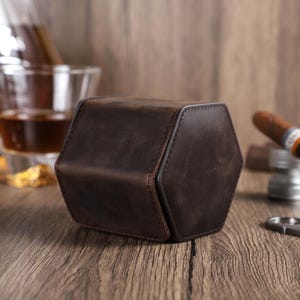Personalized Leather Hexagonal Watch Box, 1/2 Watch Organizer Case ...