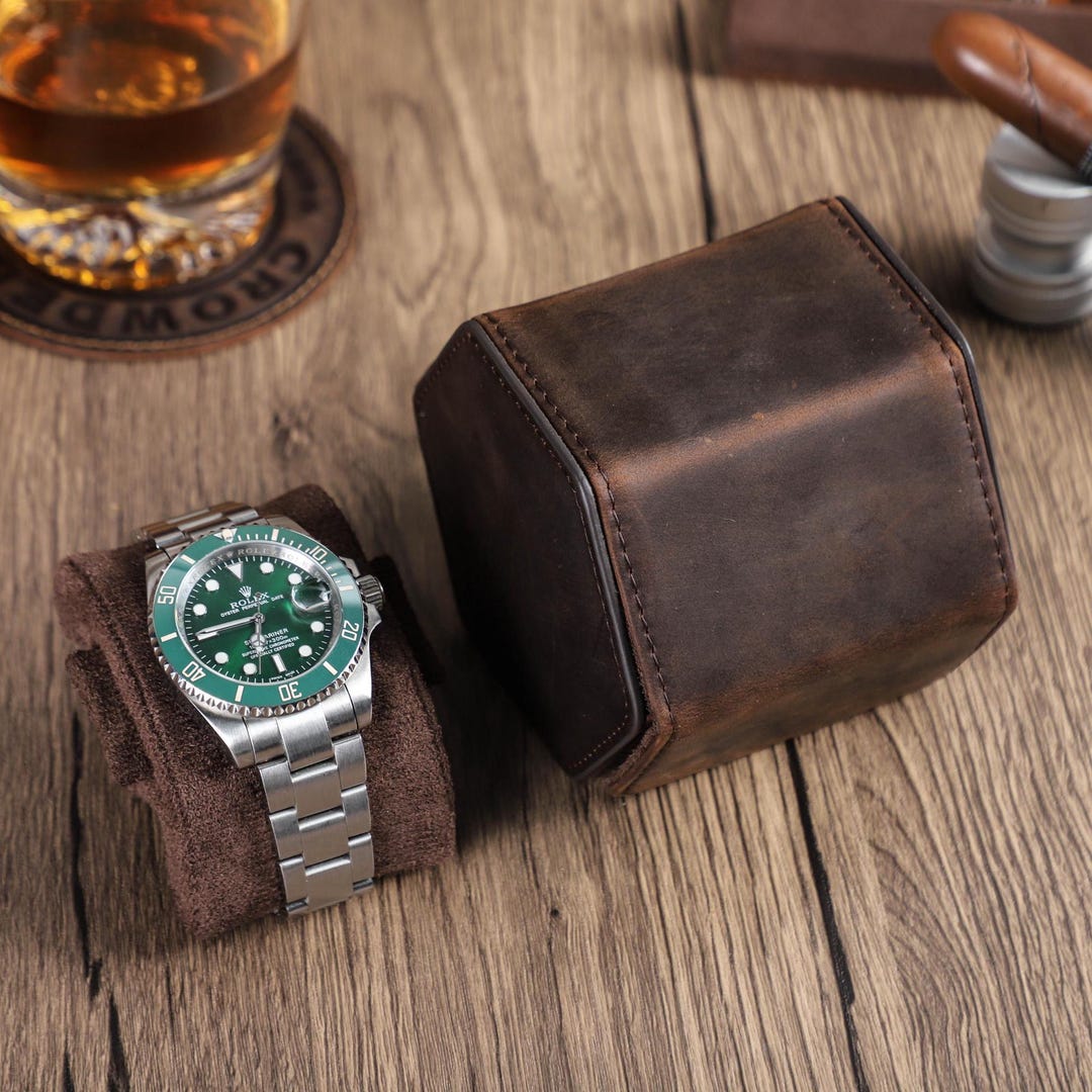 Personalized Leather Hexagonal Watch Box, 1/2 Watch Organizer Case ...