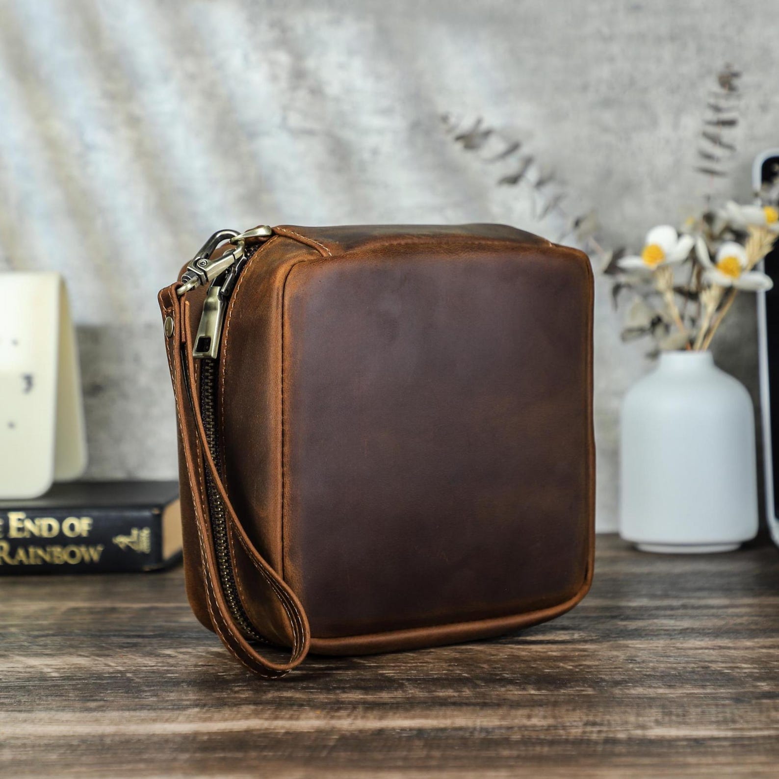 Personalized Leather CD DVD Storage Case, 56 Pcs Discs Organizer Box ...